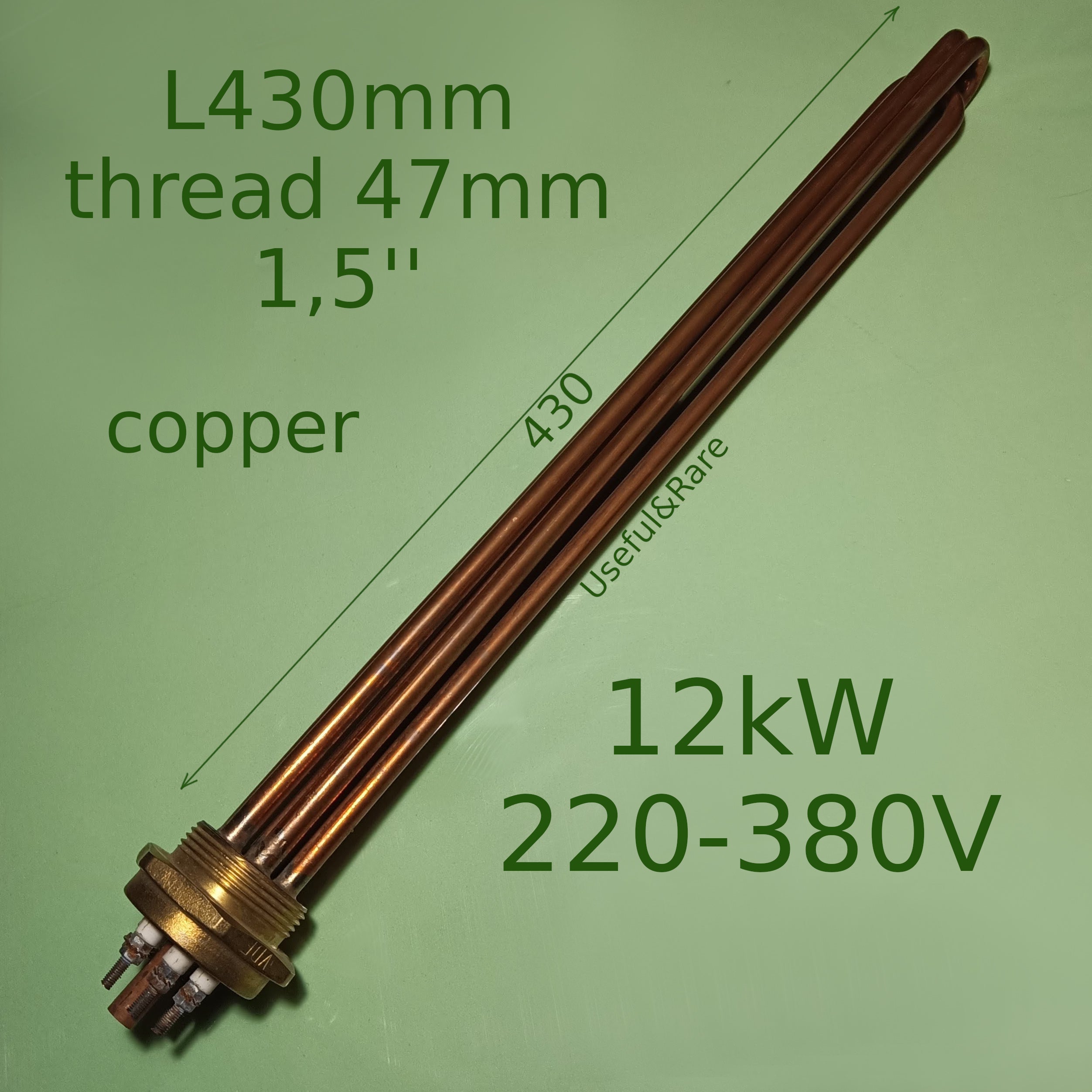 Electric boiler copper heating elements block 12kW 220-380V L430mm nut ...